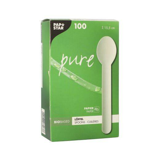 Paper spoons 15,5 cm 100 pcs. - price - wholesale / Slowpack store